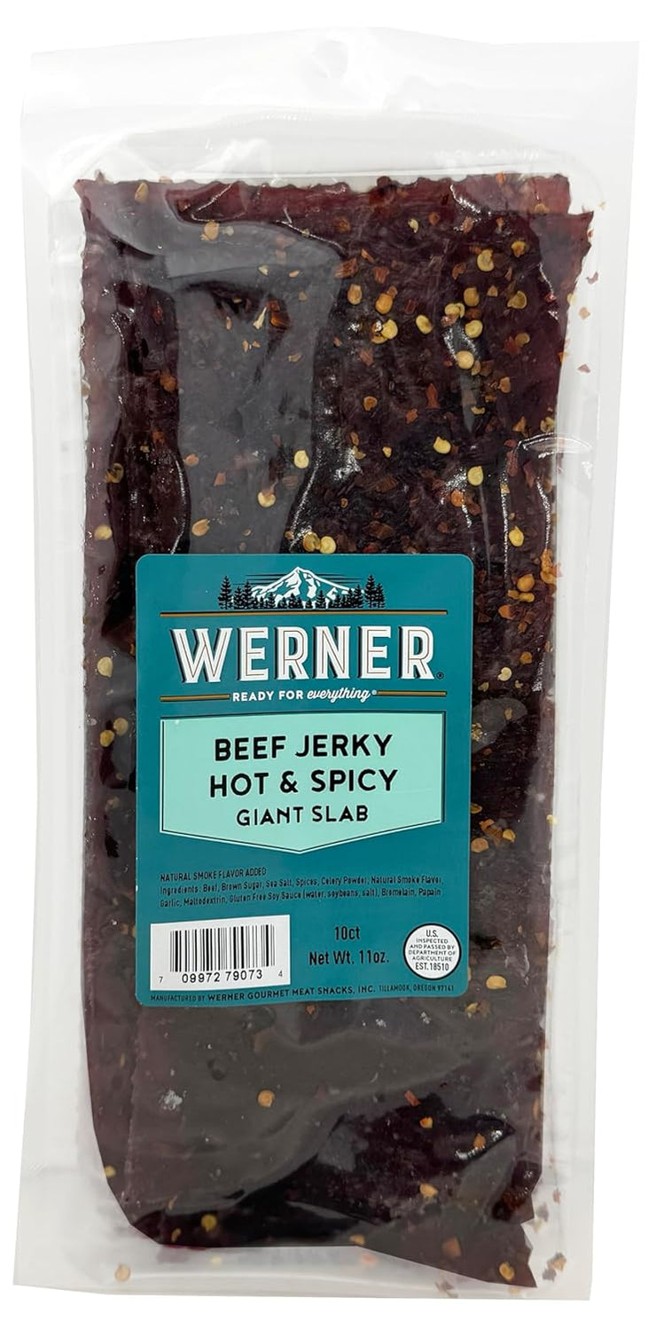 Werner Jerky 10 Count Hot & Spicy Giant Slab — Jack's Country Store