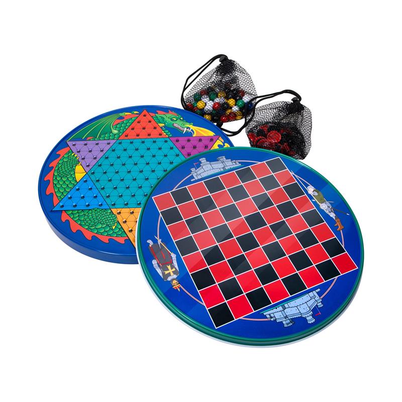 Tin Chinese Checkers & Checkers Set by Schylling - 2-in-1 Reversible ...
