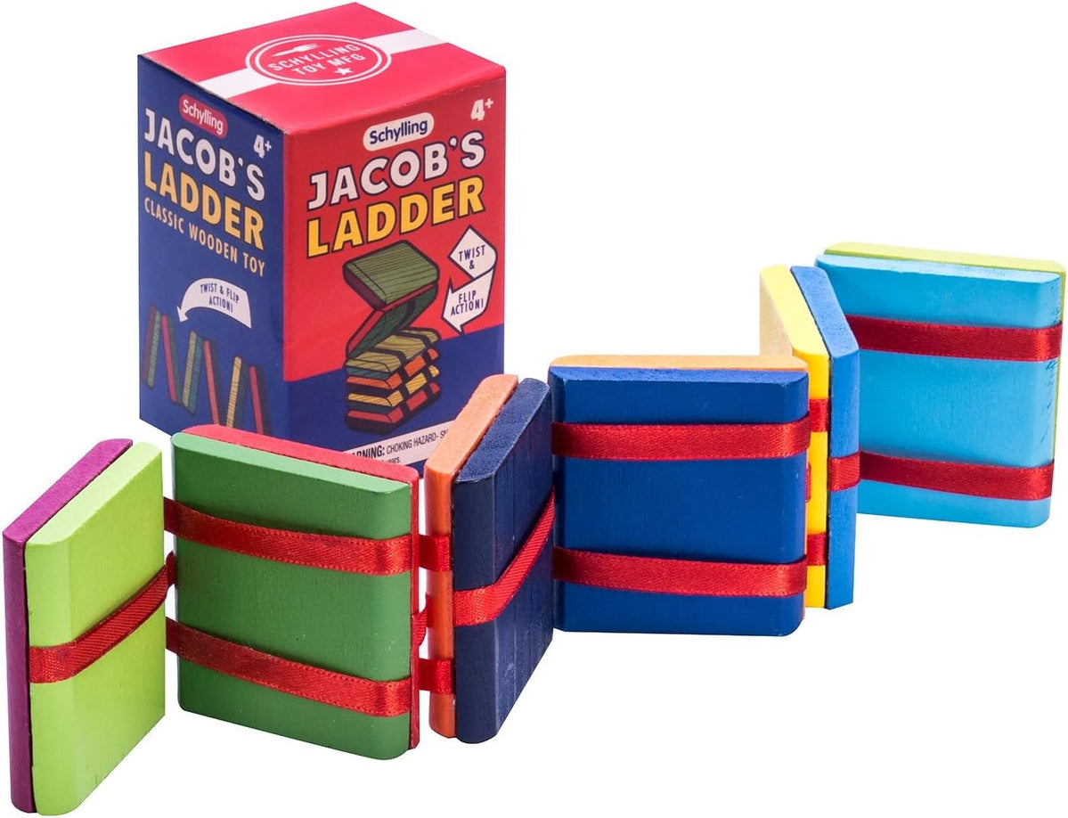 Colored Wooden Jacob's Ladder - Classic Tumbling Illusion Toy 7.5 ...